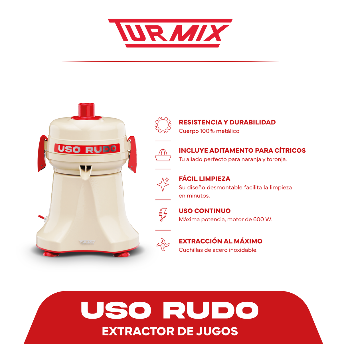 Extractor de Jugos USO RUDO – Turmix de México